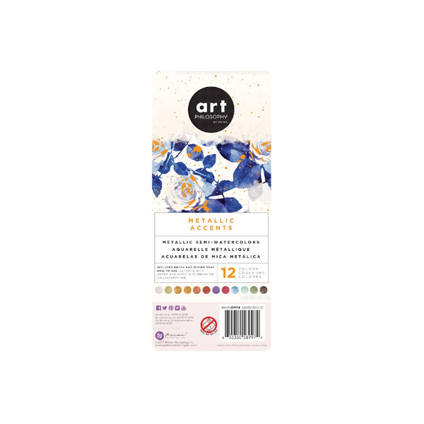 Metallic Accents Watercolor Pallet - 12 Colors - The Store at Mia ...