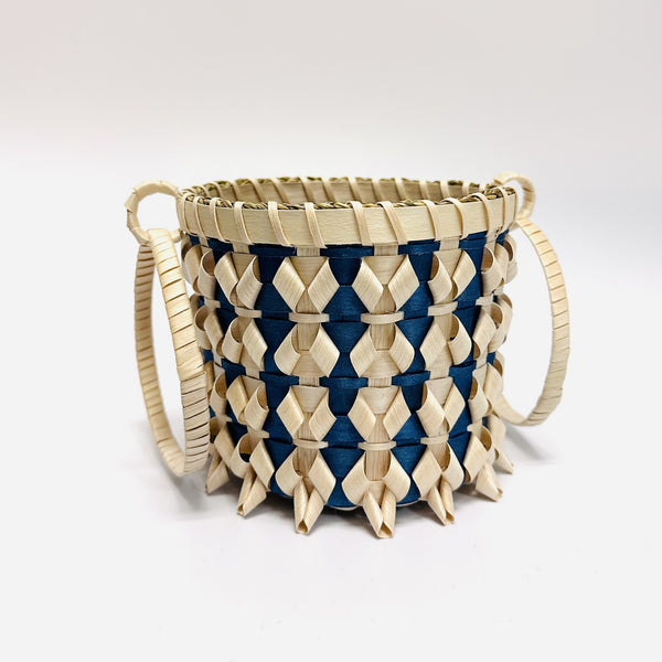 Royal Blue & Natural Basket with Handles - The Store at Mia ...